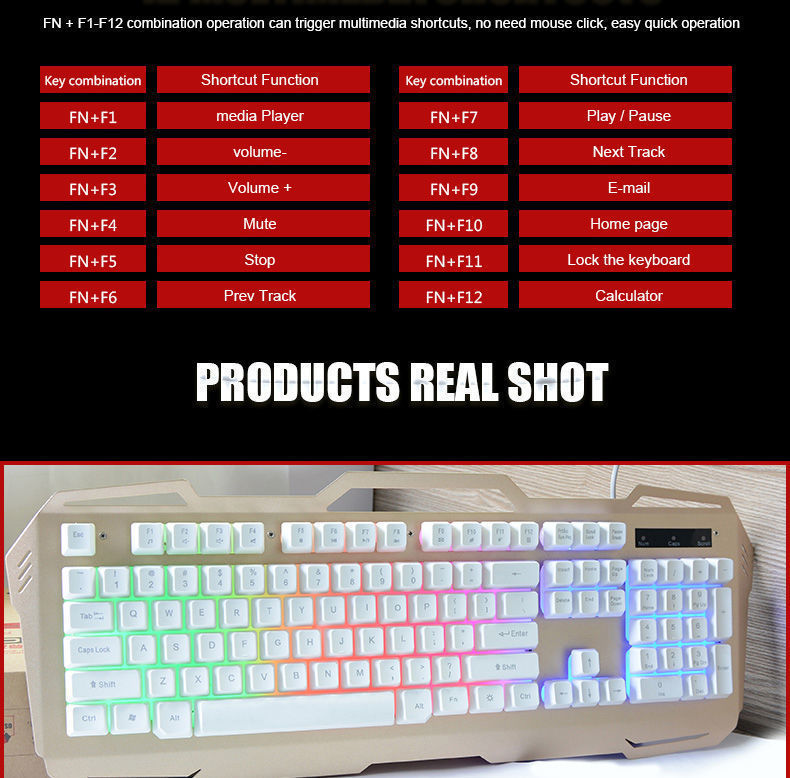 Buy Wholesale China Factory K-600 Classic Computer Gaming Keyboard With ...