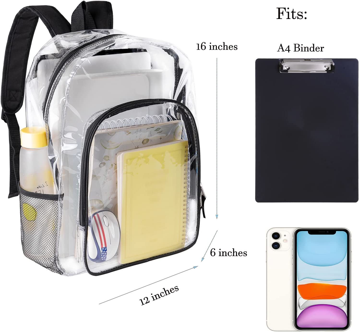 Clear Backpack Heavy Duty Clear Bookbag Transparent Backpack See ...