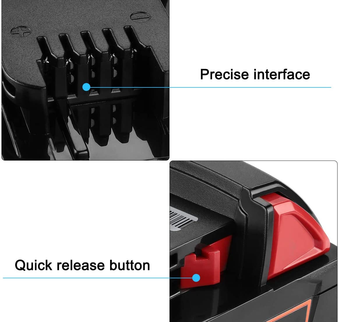 Replacement Battery 2.0ah~9.0ah For Milwaukee M18 Power Tool Battery ...