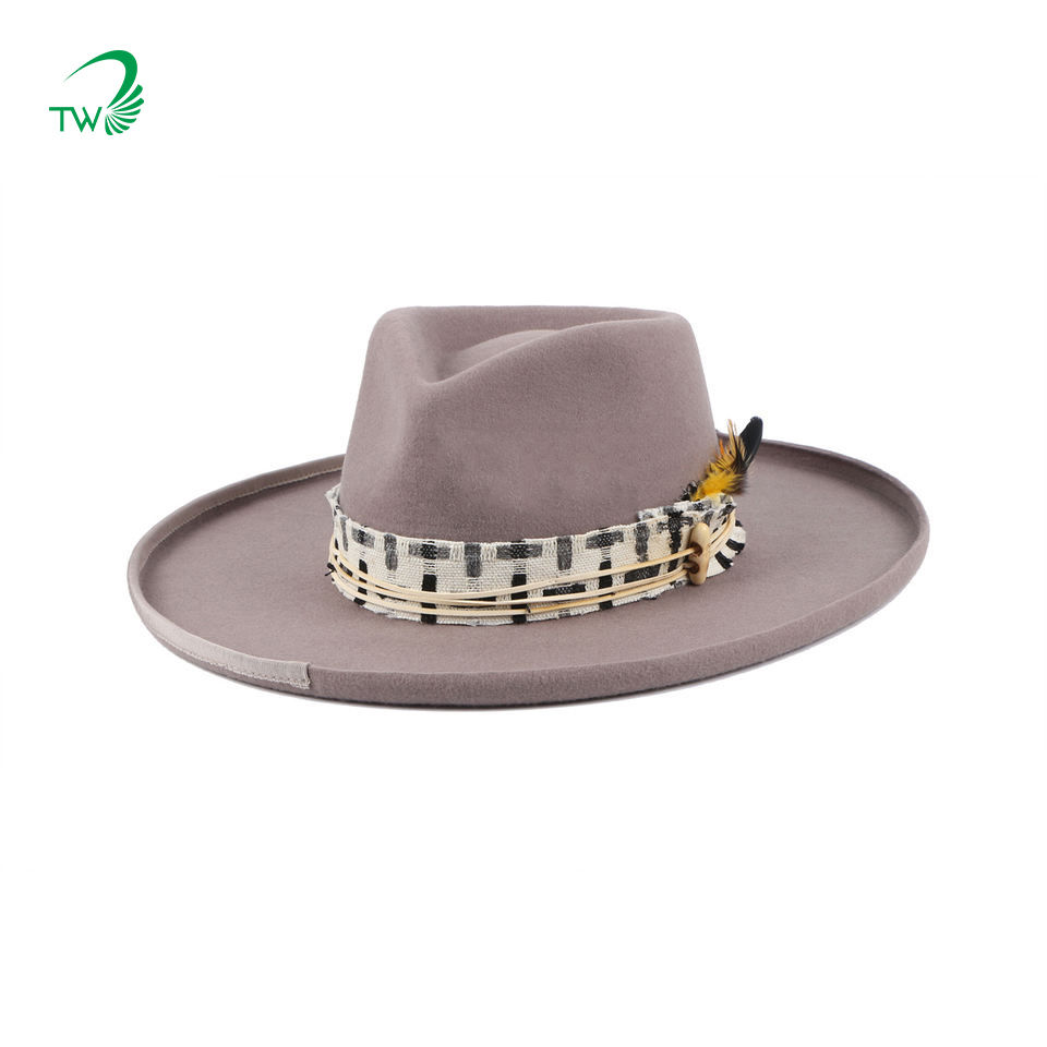 Buy Wholesale China Custom Wool Felt Fedora Hat With Hat Band Accessory ...