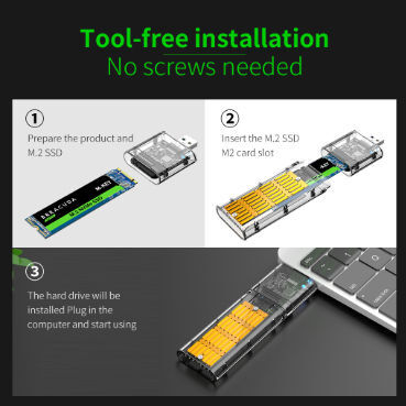 M.2 Ssd Case M2 Sata Ngff To Type C Adapter Aluminum B-key Hard Drive ...