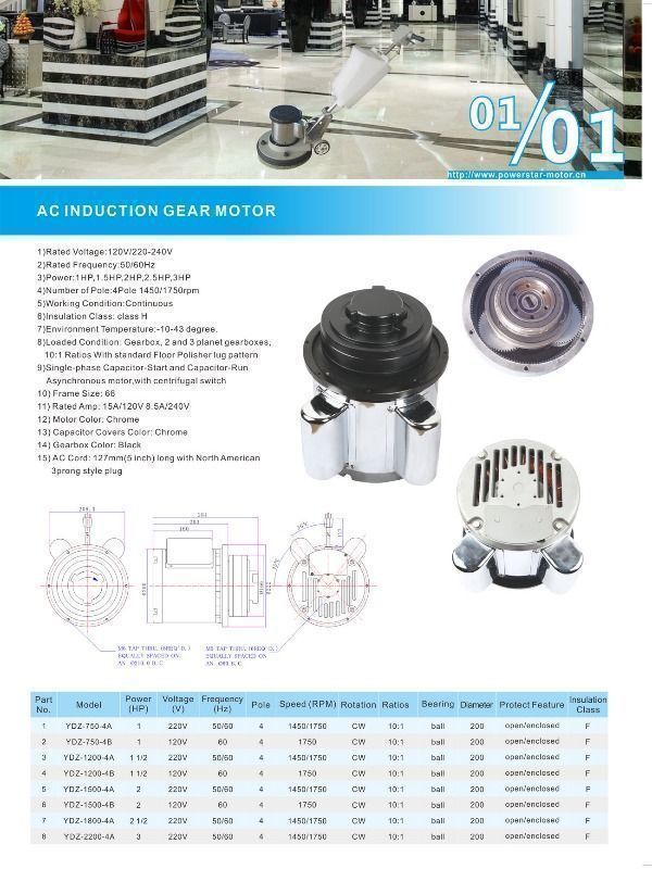 Hot Sale Ac Motor For Heavy-duty Floor Polishing Machine, Ac Motor ...