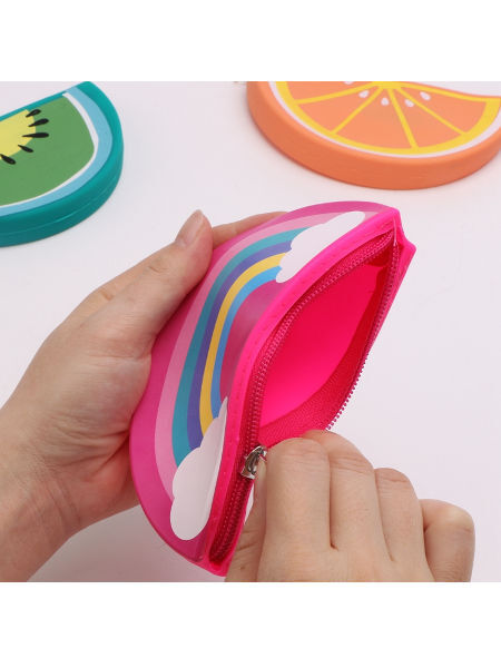 Buy Wholesale China Watermelon Fruit Shape Silicone Coin Purses Folding ...