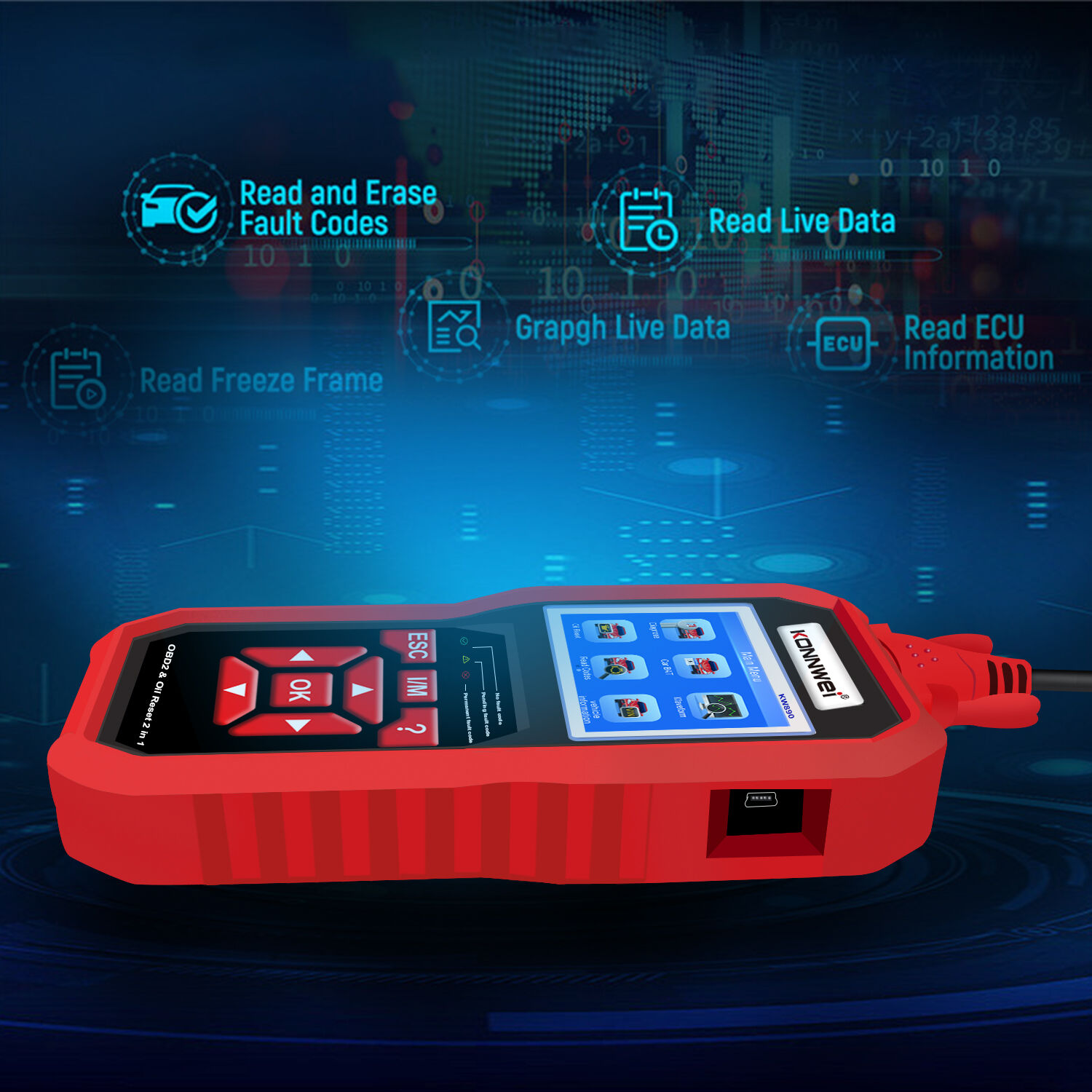 Konnwei Kw890 Oil Reset Tool With Cheap Oem Fee, Oil Reset Tool, Car ...