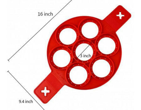 7 Holes Nonstick Silicone Pancake Mold Maker Fried Egg Ring Baking ...