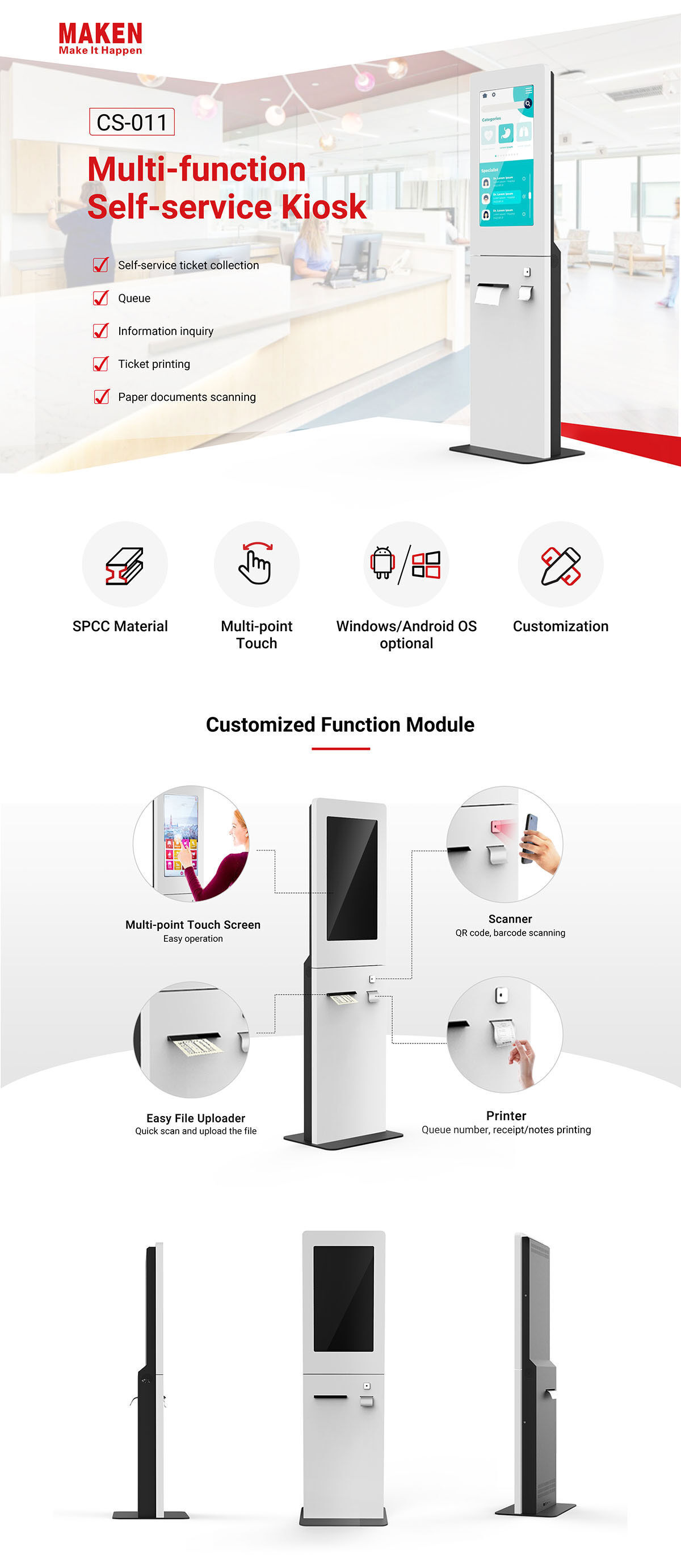 Buy Wholesale China Freestanding Touch Screen Queue Ticketing Vending ...