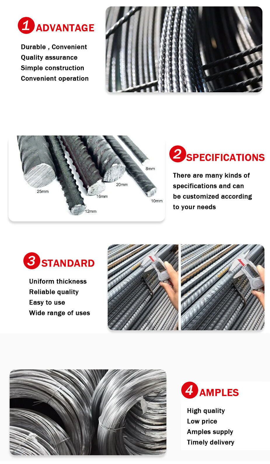 China Factory Wholesale Deformed Rebar Hrb400 Hrb500 Ksd3504 Sd400 6mm ...