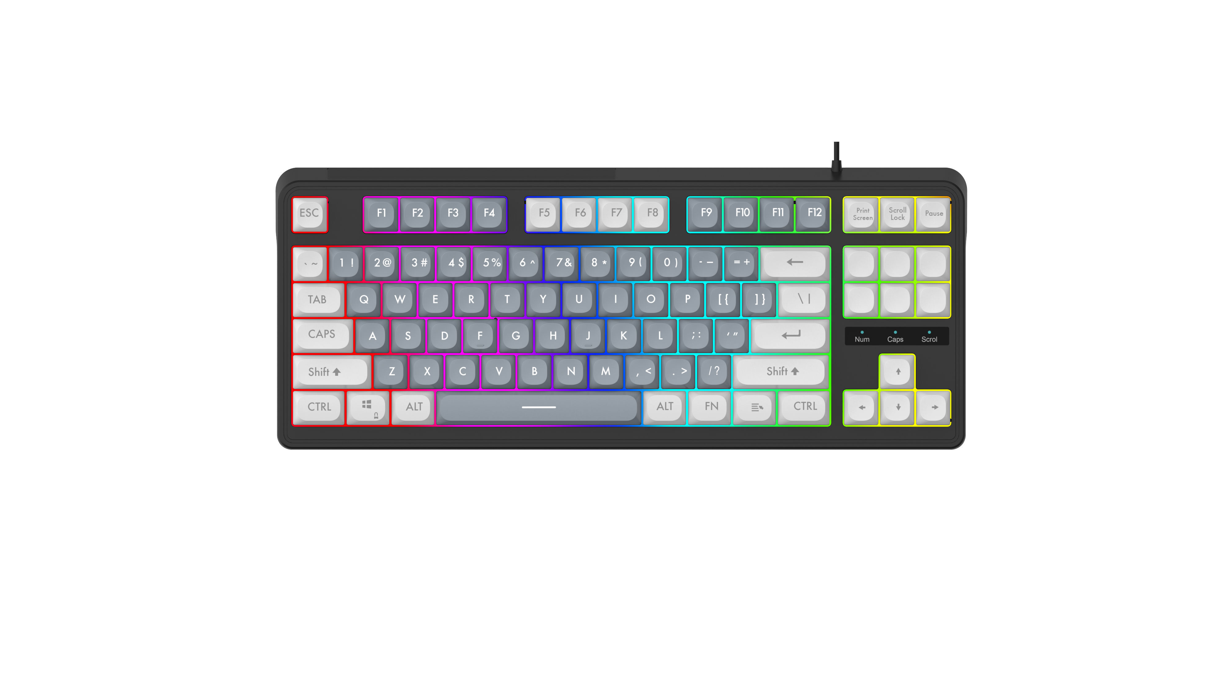 Tkl Sized Wired Membrane Gaming Keyboard With Ball Shape Keycaps - Buy ...