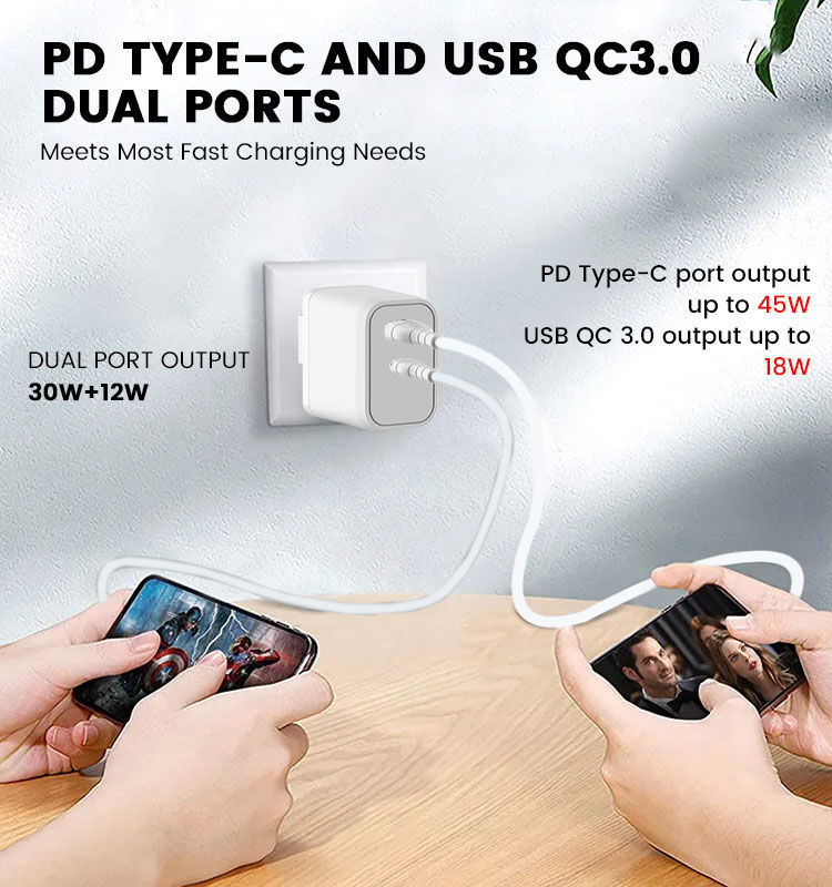 Buy Wholesale China Customization Foldable Dual Ports 30w Qc3.0 Uab-a ...