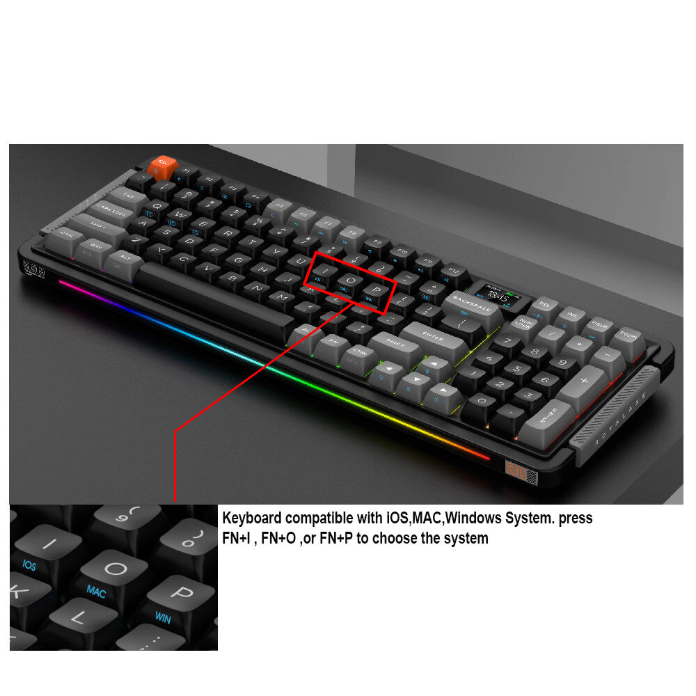 98 Keys Pbt Material Mechanical Keyboard, Hot-swapping Switches With ...
