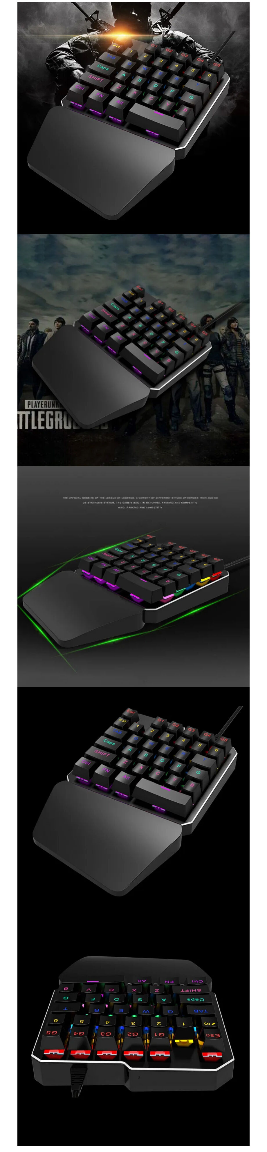 Hot Wired 35-keys Rgb One-hand Mechanical G92 Keyboard For Mobile Games ...