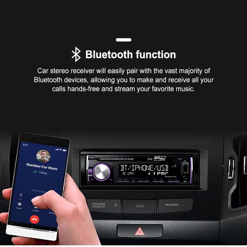 Car Multimedia Mp3 Player 1 Din Audio Support Remote Control Radio Player Dab Rds Handsfree ...