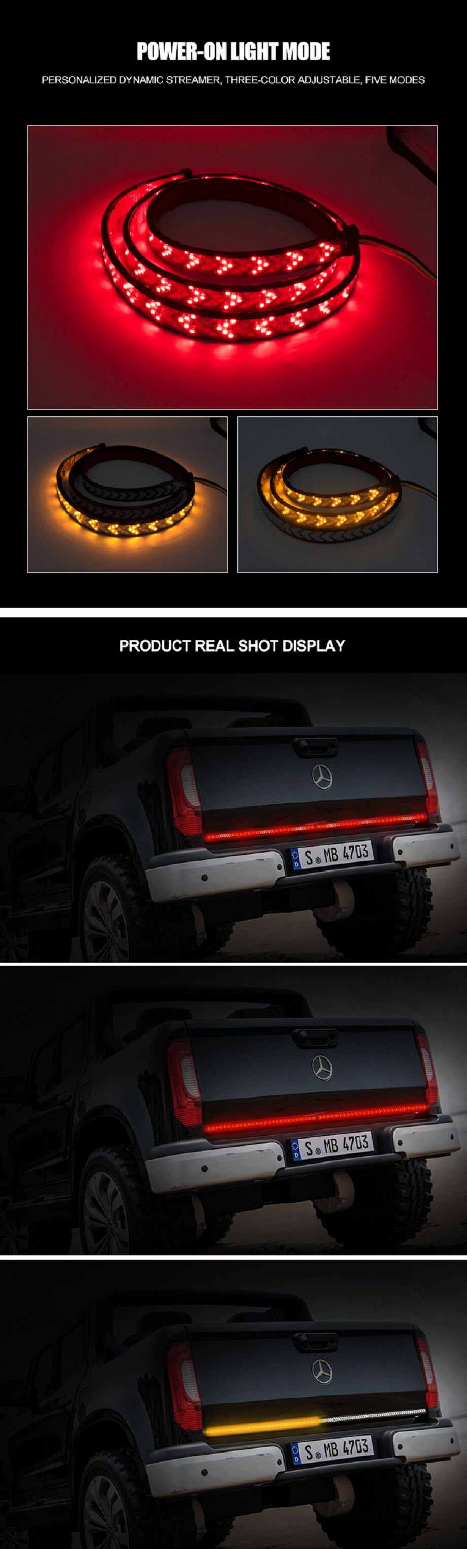 Buy Wholesale China New Red Yellow Truck Tailgate Led Strip Light Bar ...