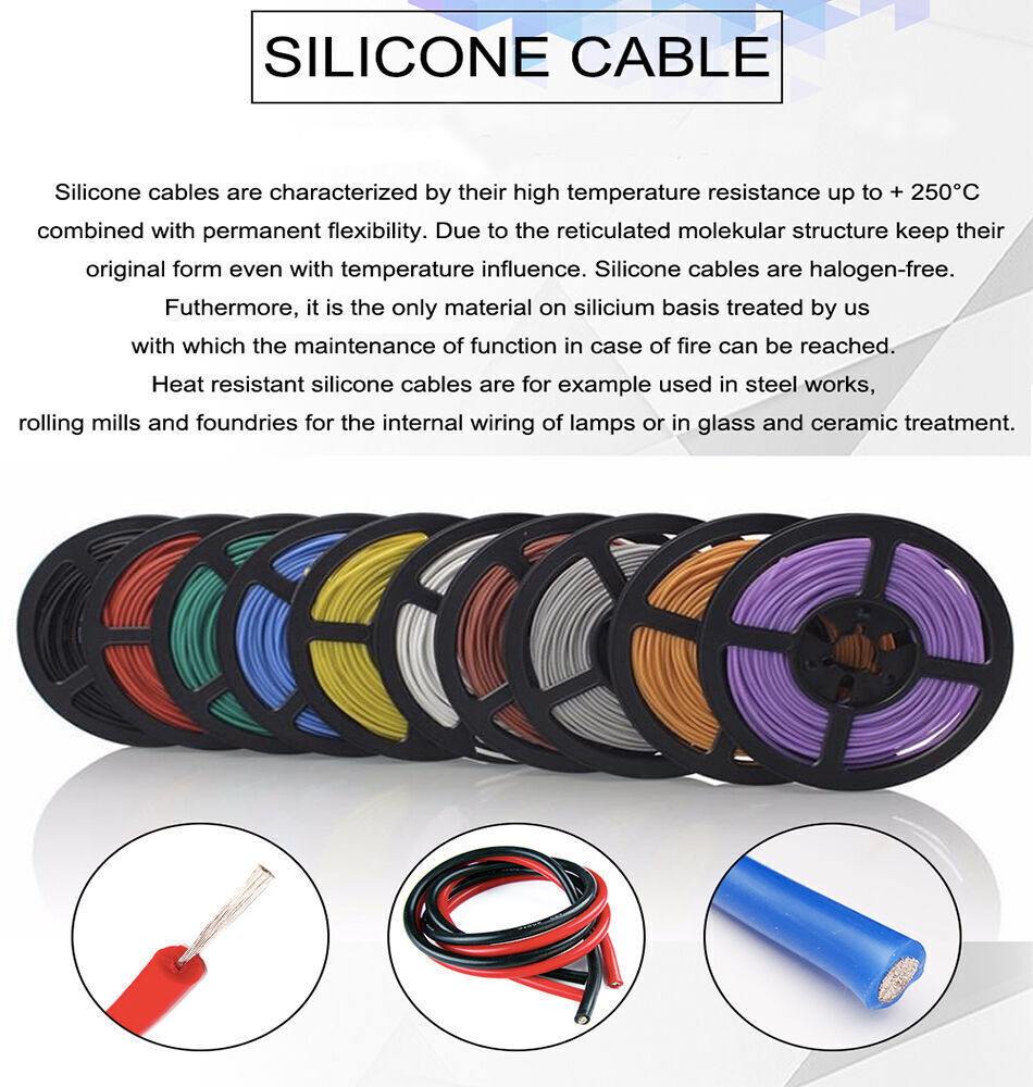 Flexible Silicone Rubber Wire Ul3530 Two Degree Choice Wire Tinned ...