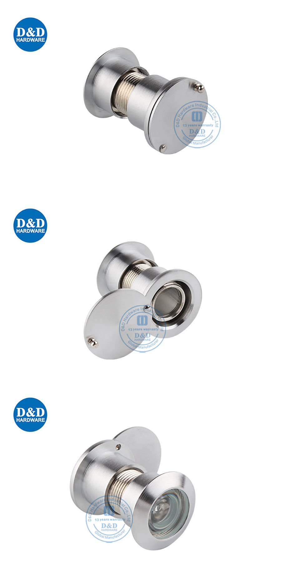 High Security Zinc Alloy 200 Degree Satin Chrome Door Eye Door Viewer ...