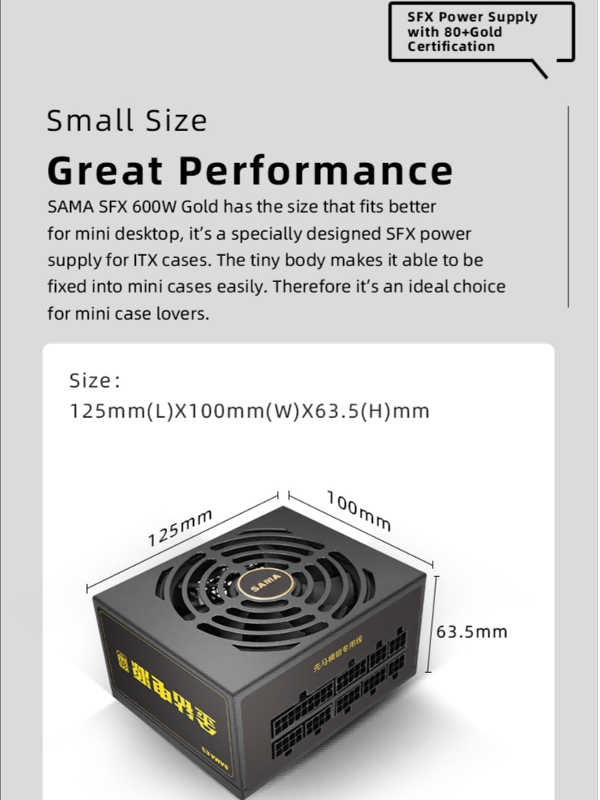 Sama Sfx 650w Pc Power Supply High Efficiency Computer Power Supply ...