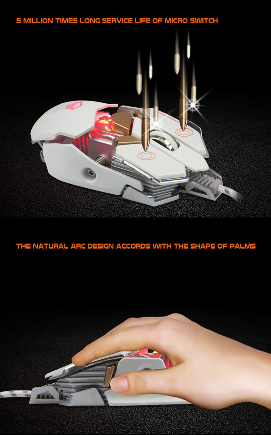 Meetion Mt-m990 White With Locking Dpi Function 10 Buttons Programmable ...