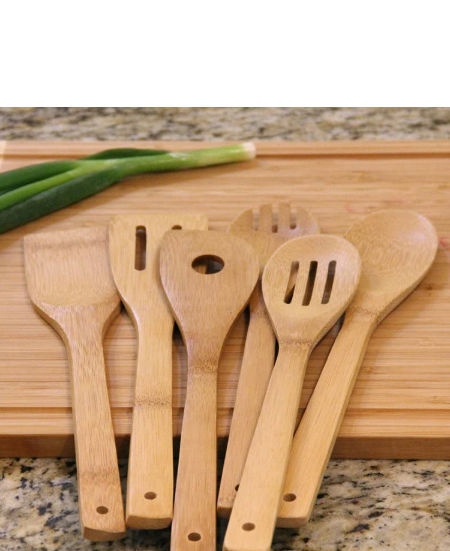 Cheap Eco- Friendly Biodegradable Bamboo Spoons 6pcs Sets For Kitchen ...
