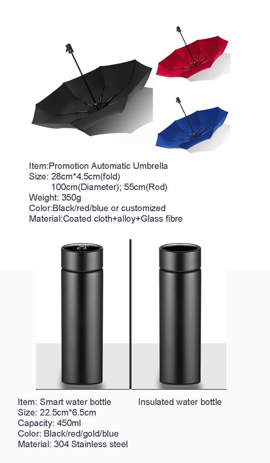Practicality Thermos And Umbrella 2 In 1promotional Business Vip ...
