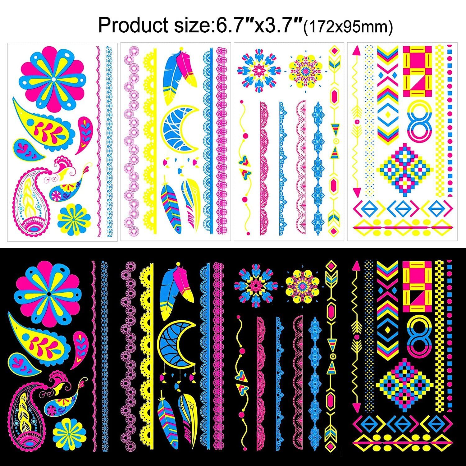 Buy Wholesale China Pineeon Glow In Dark Neon Temporary Tattoo Sticker ...