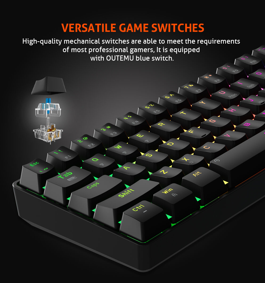 Meetion Mt-mk005bt Dual Mode Portable Bluetooth 60 Rgb Backlit Mini ...