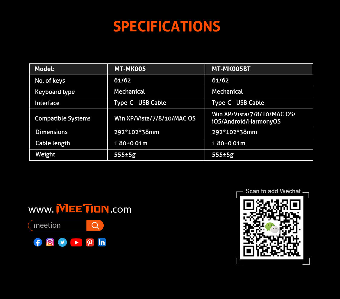 Buy Wholesale China Meetion Mt-mk005bt Dual Mode Portable Bluetooth 60 ...