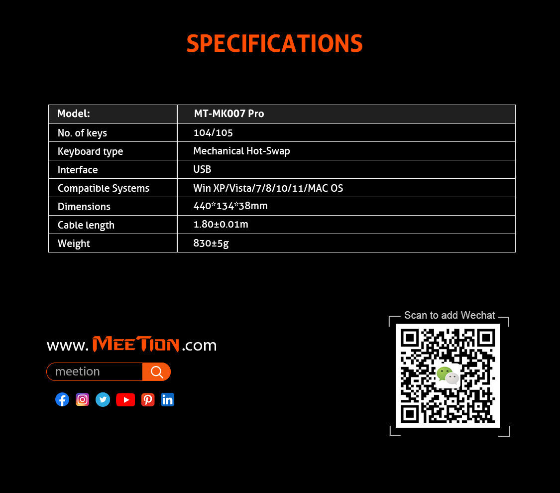 Buy Wholesale China Meetion Mt-mk007 Pro Usb 104 Keys Mini Wired Rgb ...