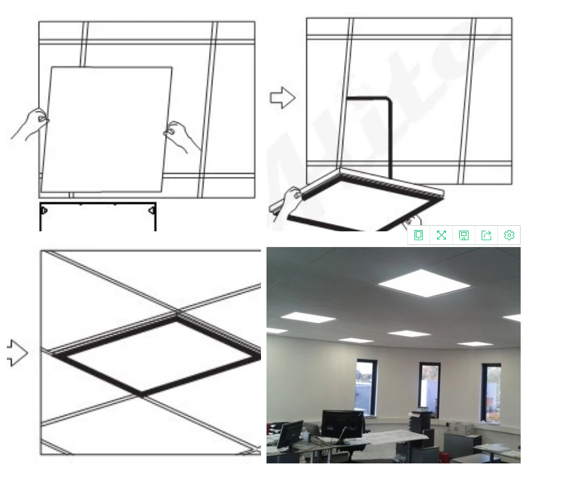 36w Led Flat Panel Lighting With600*600cm Square 2x2 Ft Use For Office ...