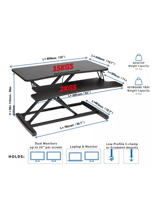 Buy Wholesale China Sit Stand Desktop Office Workstation Computer Staff ...