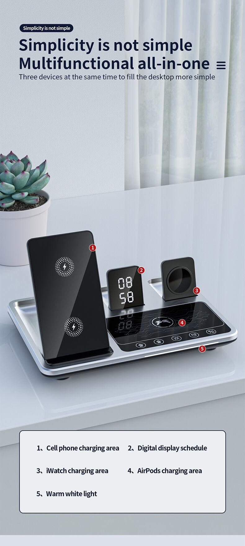 Buy Wholesale China Factory Electric Lift Wireless Charger Led Digital ...