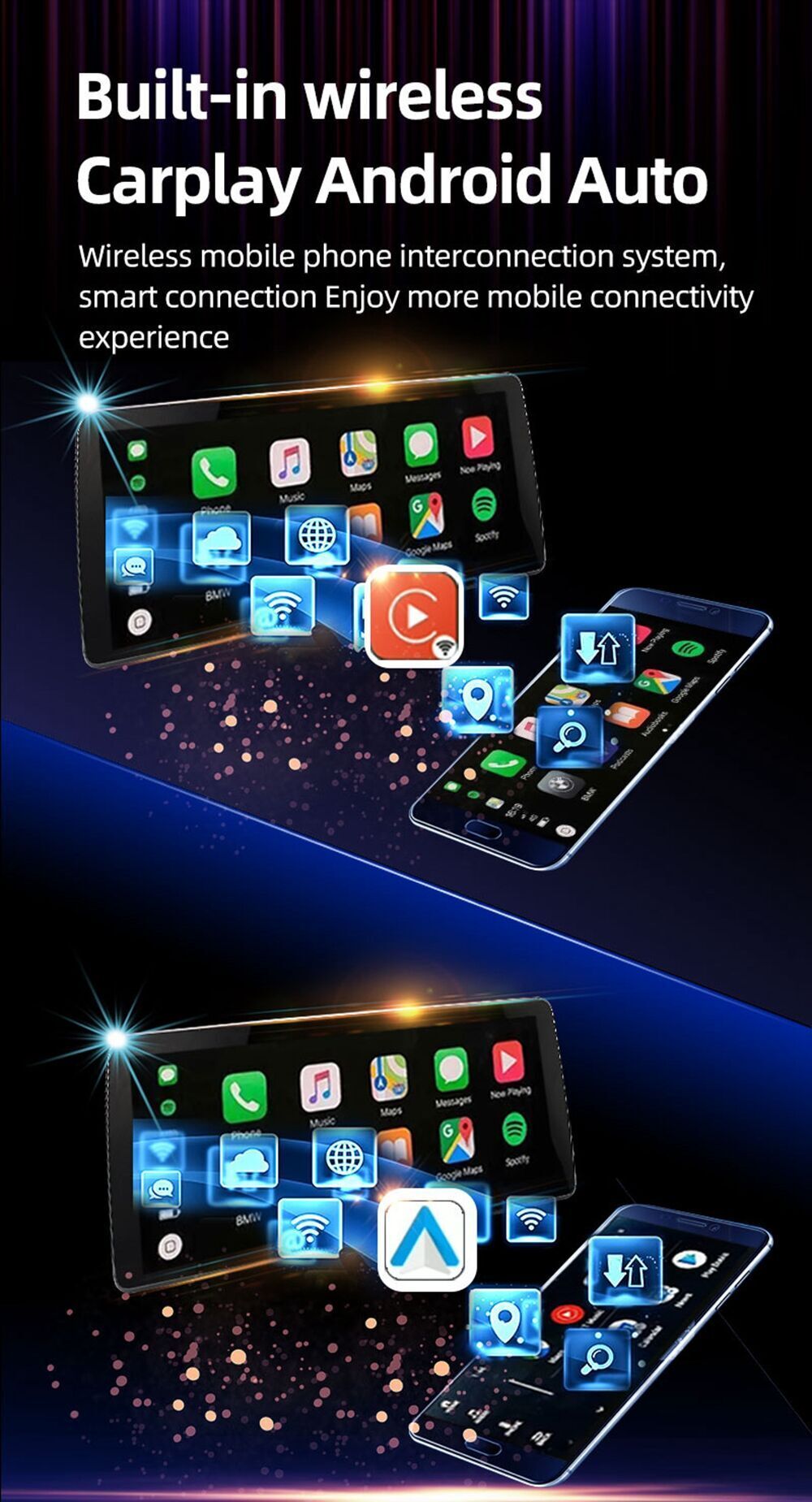 New Upgrade Android Auto 12.3 Inch Ips 1920*720 4+64g Car Player, Large ...