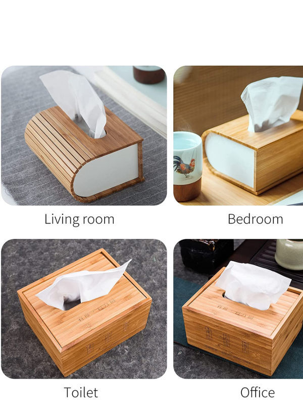 Wholesale Price Ecological Pull Frame Rectangular Bamboo Tissue Box Set ...