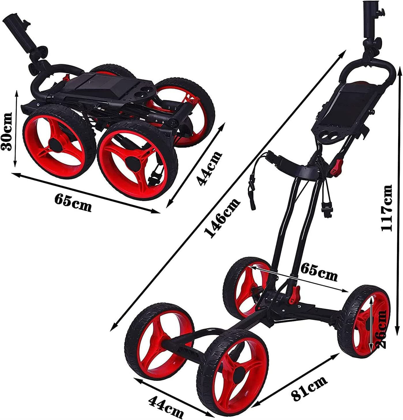 Buy Wholesale China Golf Push Cart,folding 4 Wheel Golf Trolley For ...