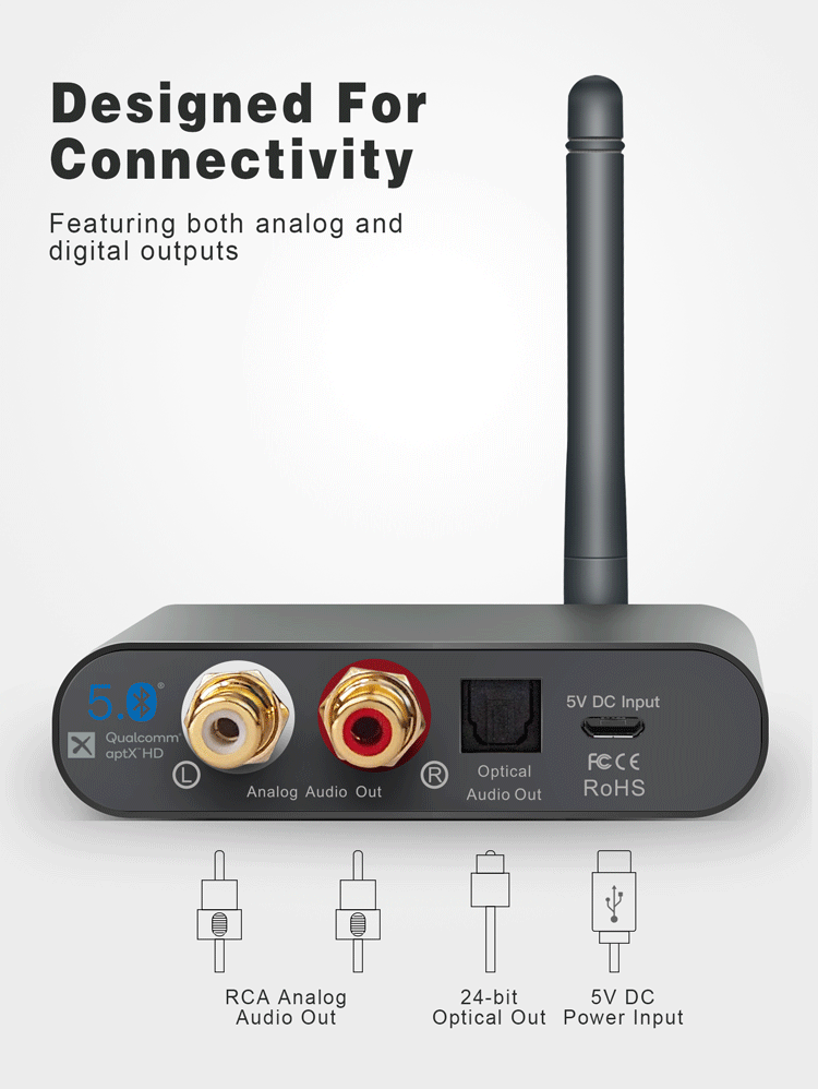 Avlink True Hi-fi Bluetooth Aptx Hd Music Receiver Brx01 - Black ...