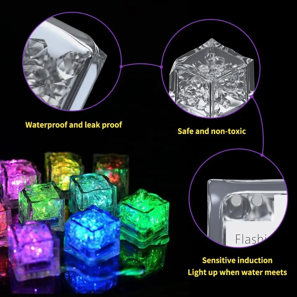 Buy Wholesale China Led Ice Cube Shape Lights Liquid Sensor Glowing ...