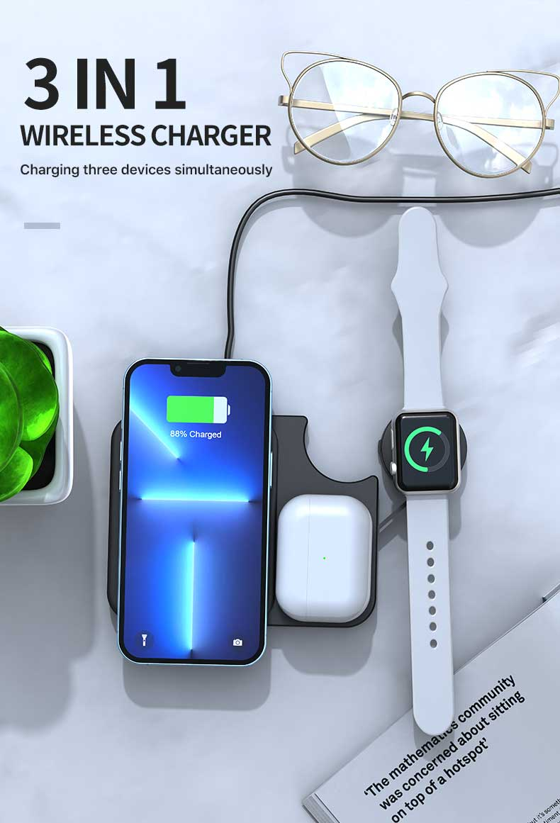 Buy Wholesale China 3 In 1 Foldable Wireless Charging & Wireless ...