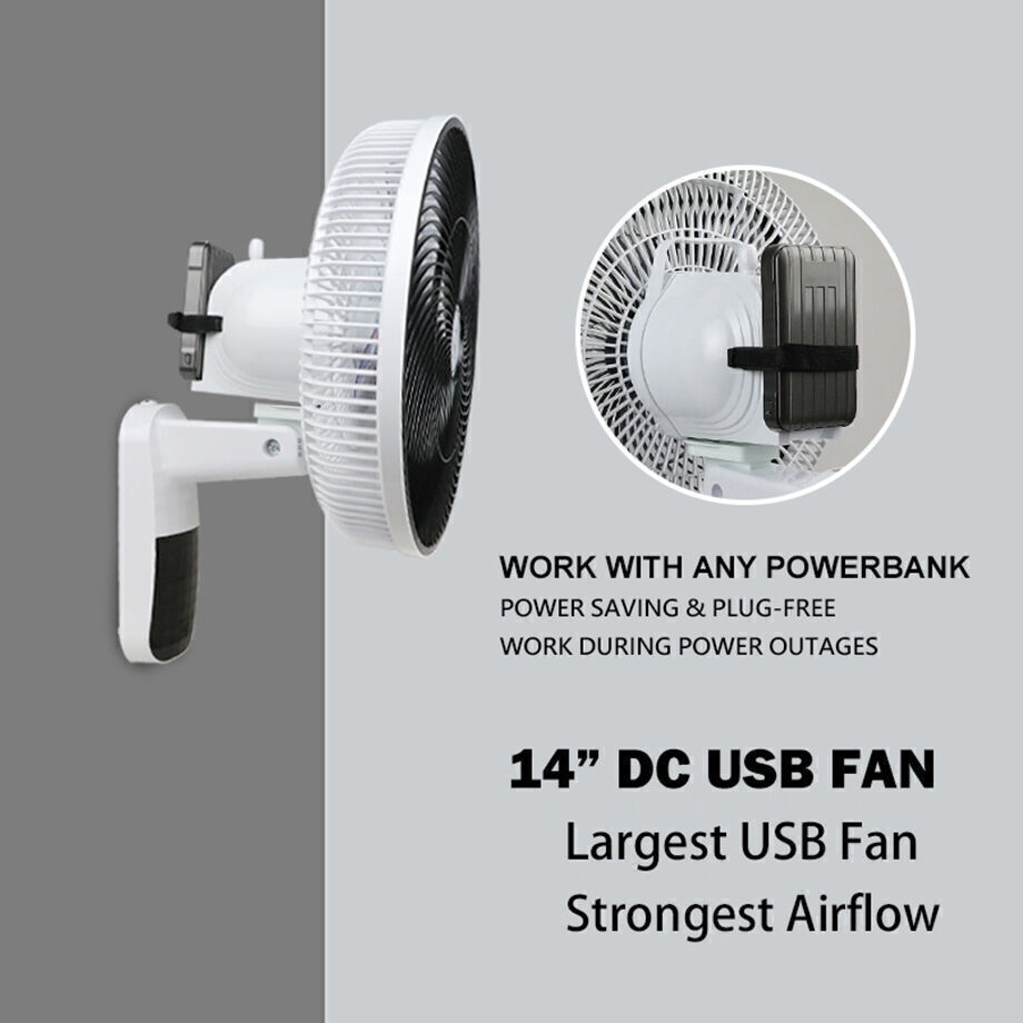 Buy Wholesale Taiwan 2023 Taiwan 14" Dc Wall Fan With Usb Power ...
