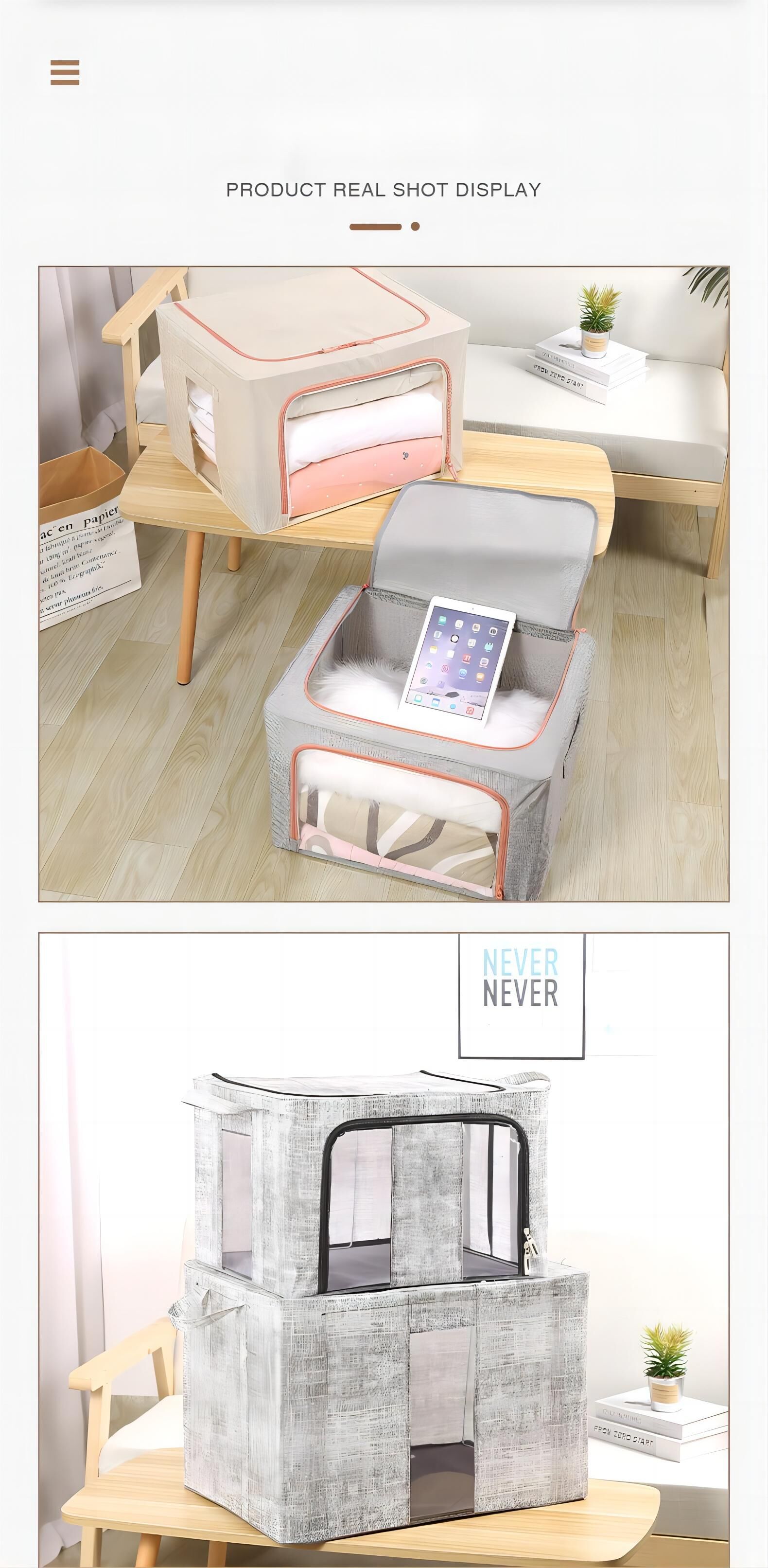 Buy Wholesale China 66l Foldable Clothes Storage Bins Box Stackable Metal Frame Closet Organizer ...