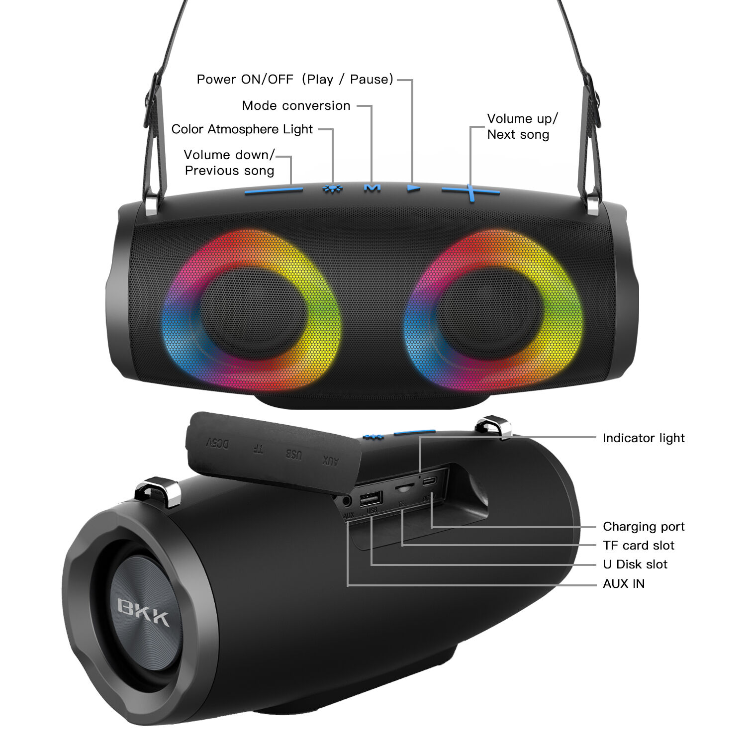 Buy Wholesale China Adjustable Handle Rope Subwoofer Sound Box Fashion ...