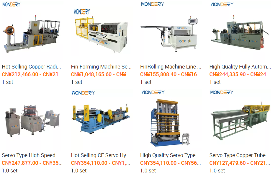 Wondery Aluminium High Speed Plc Pneumatic Fin Press Machine Line ...