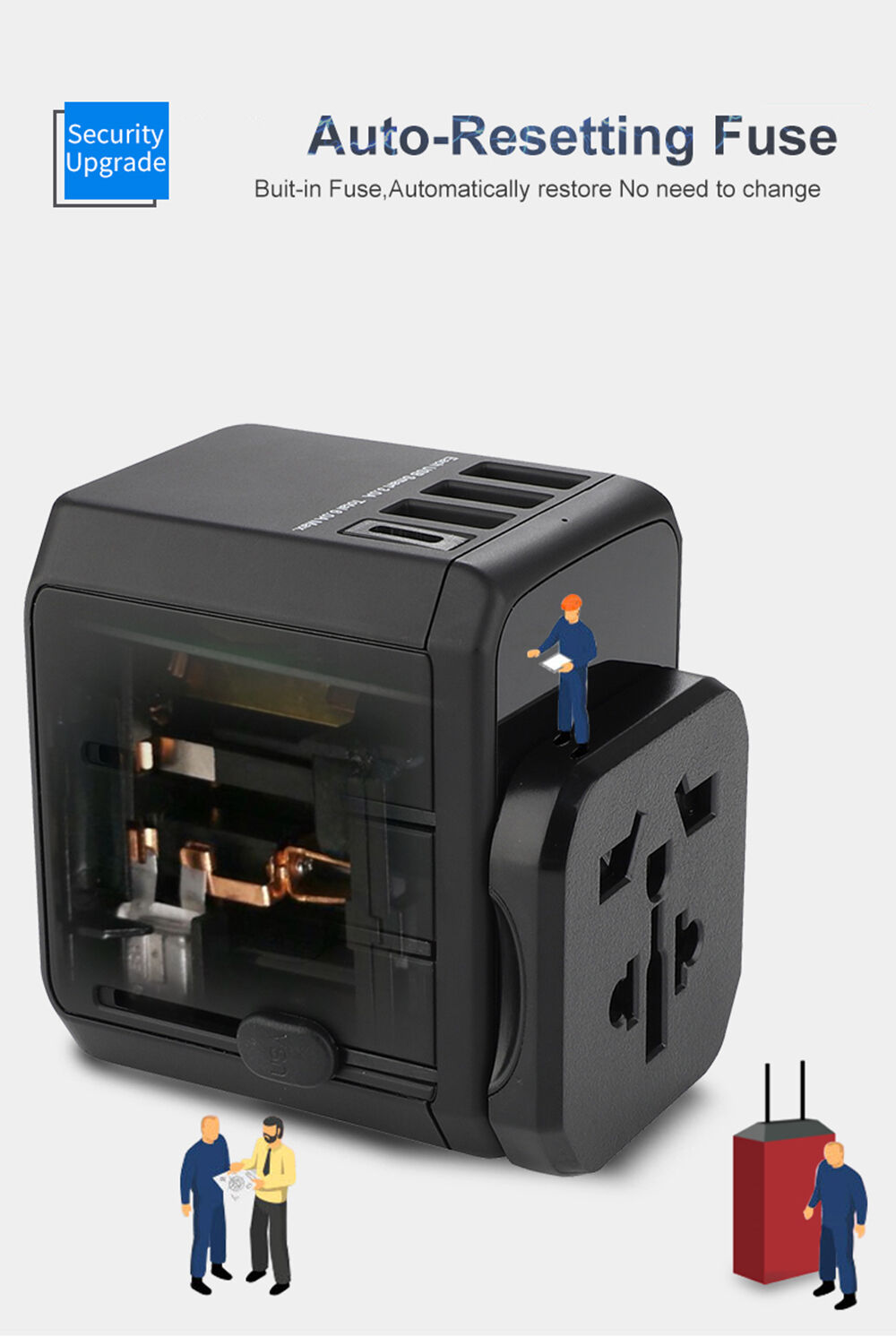 Buy Wholesale China Hot Sale Grounded Pin 10a 4 Usb Port Travel Plug ...
