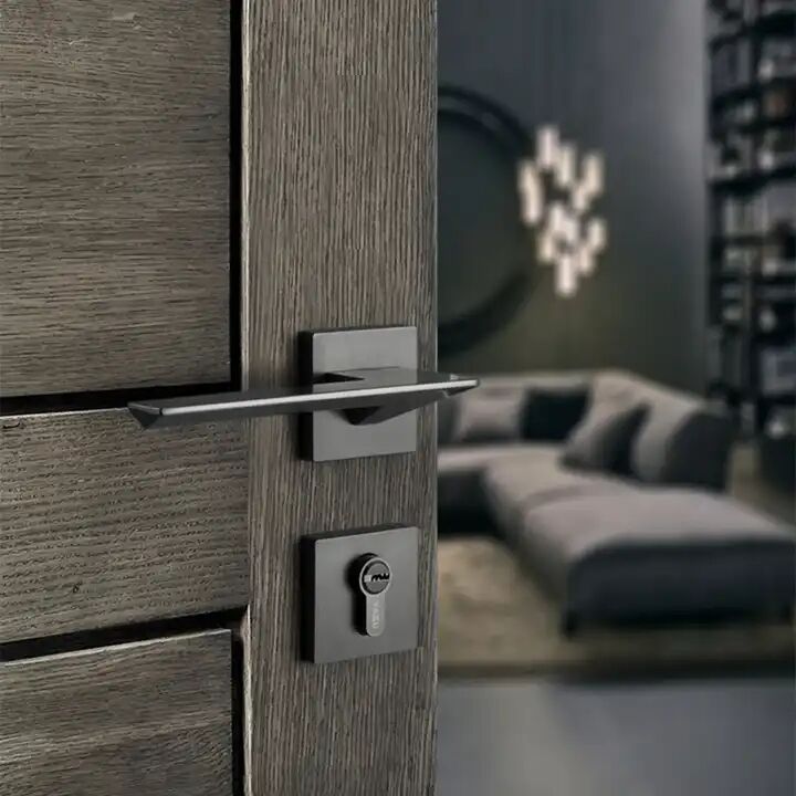 Fashion Design Front Matt Black Door Handles Locks Stainless Steel Door ...