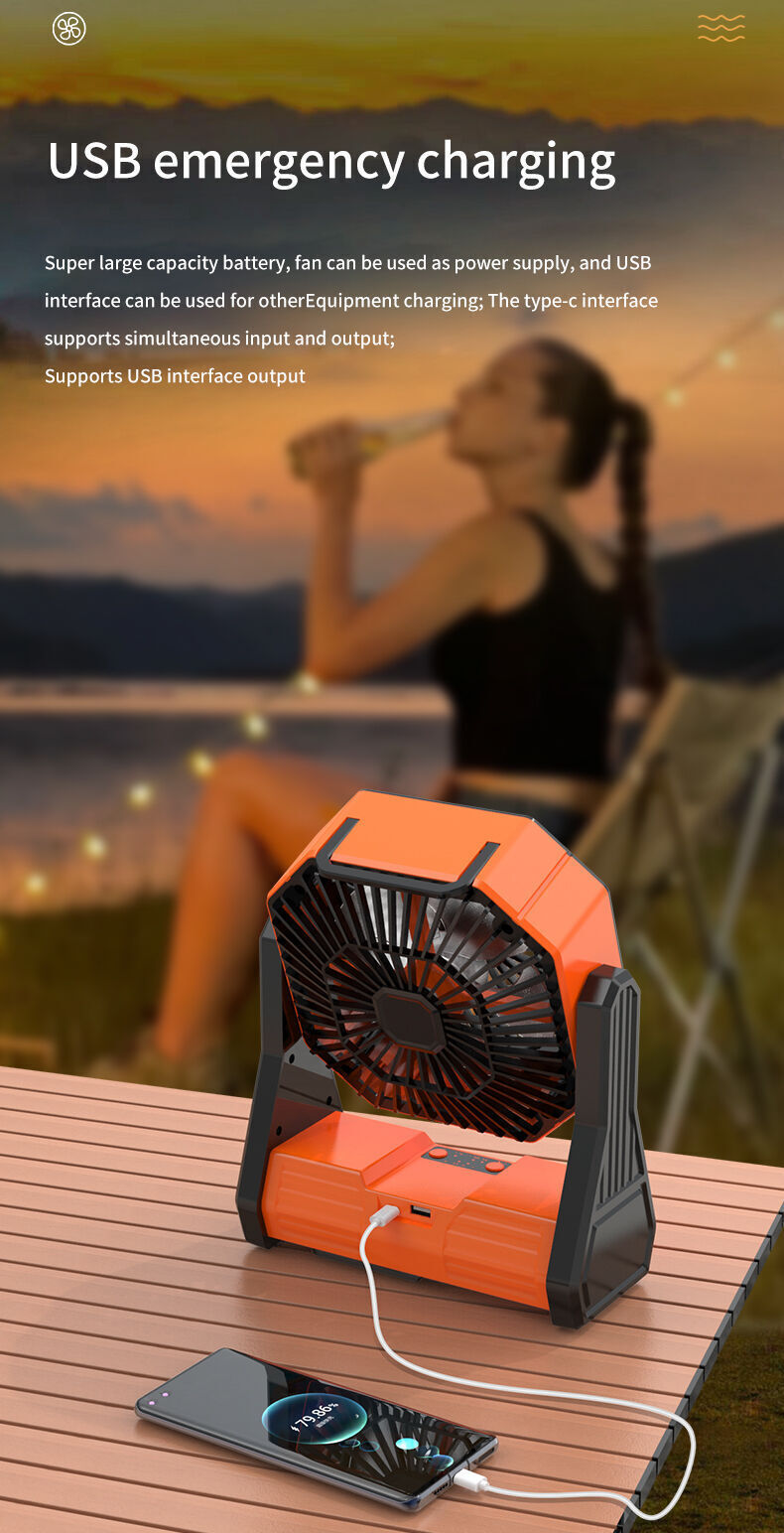 Buy Wholesale China Portable Outdoor Camping Chargeable Fan With Led ...
