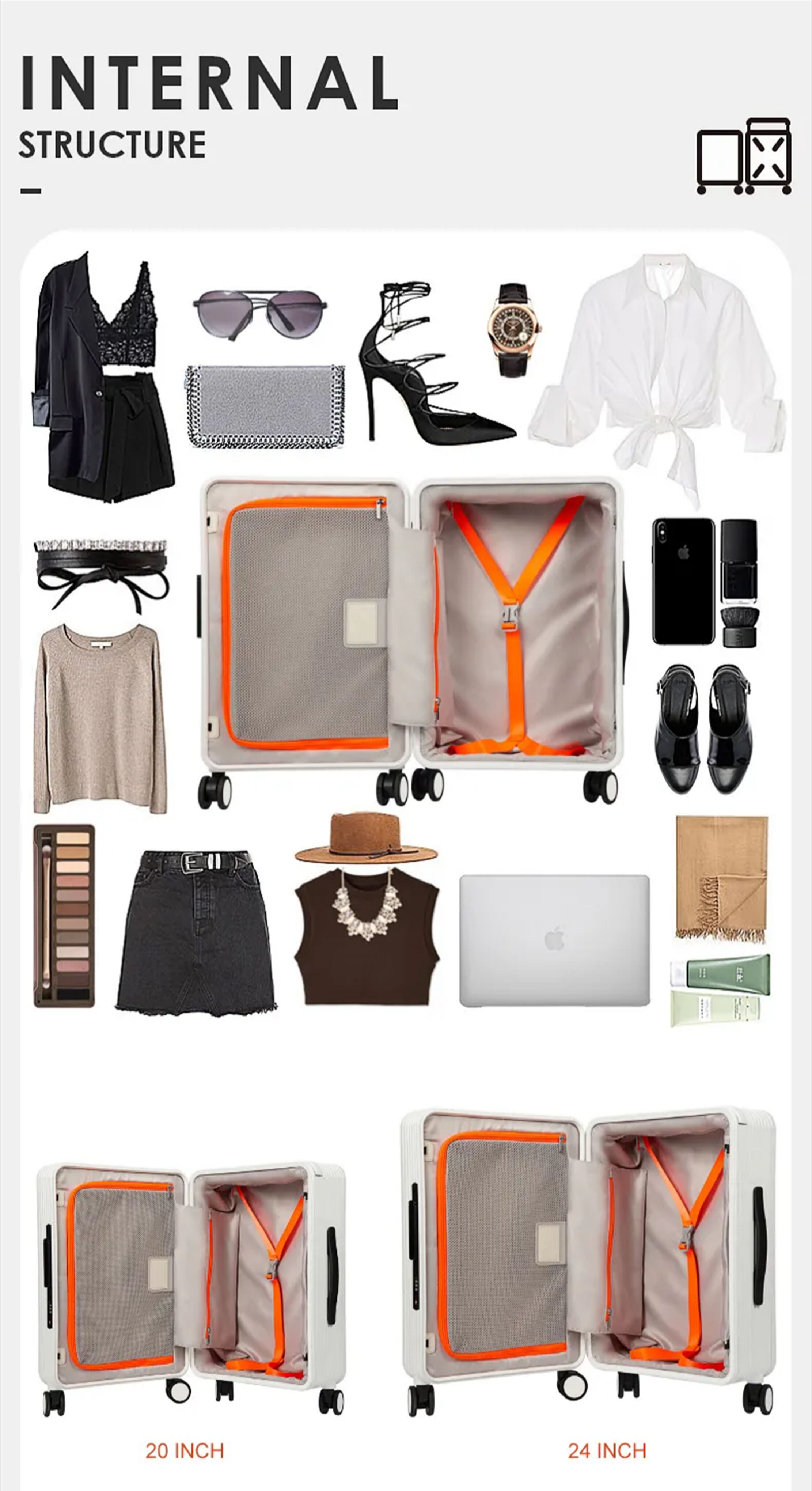 Buy Wholesale China New Luggage Case Spinner Wheel Student Tsa Lock 20 ...