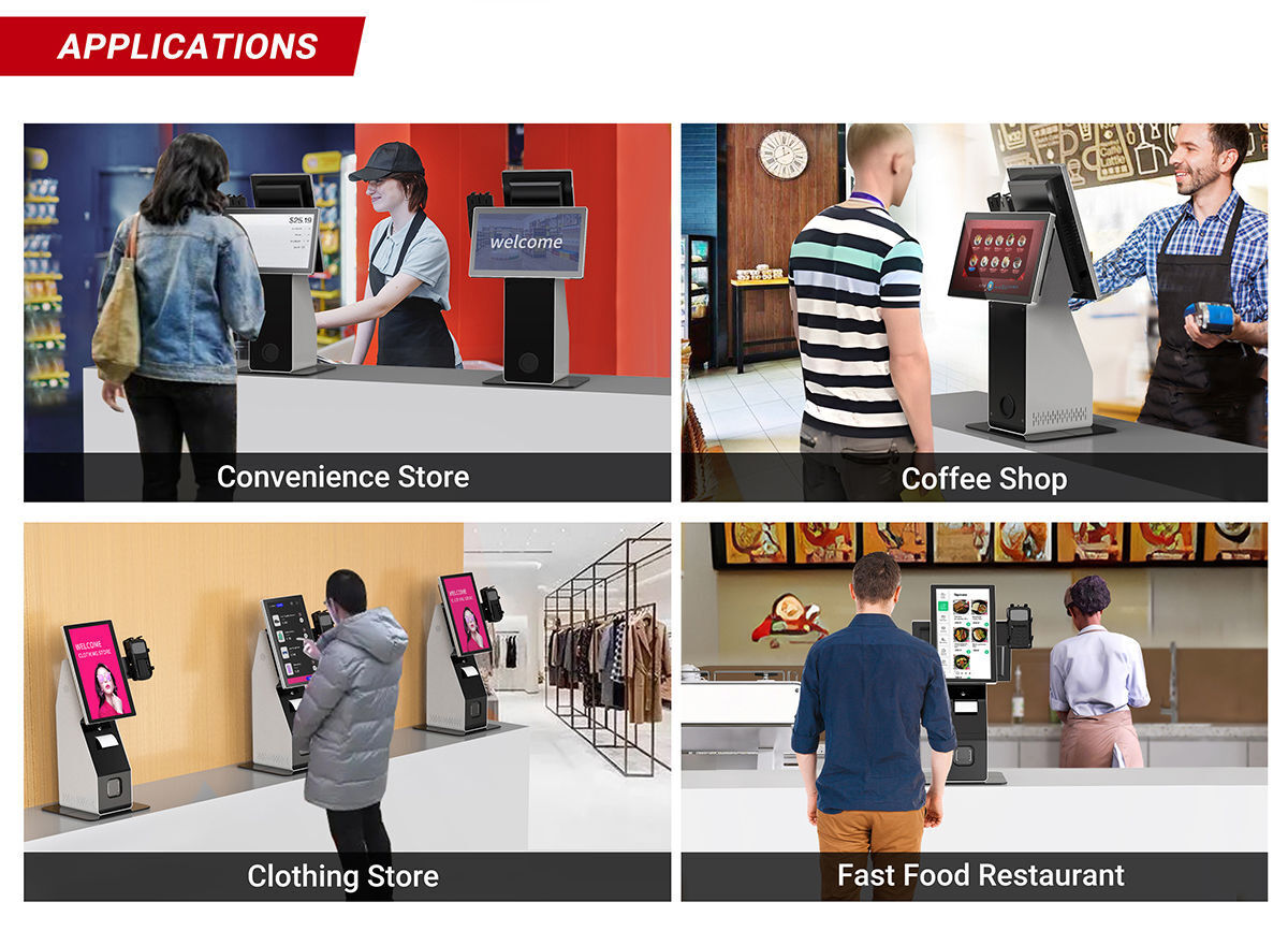 15.6 Inches Touch Screen Payment Terminal Self Service Ordering Pos ...