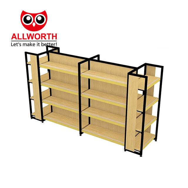 Grocery Wooden Store Supermarket Shelving With Flat Back Panel - Buy ...