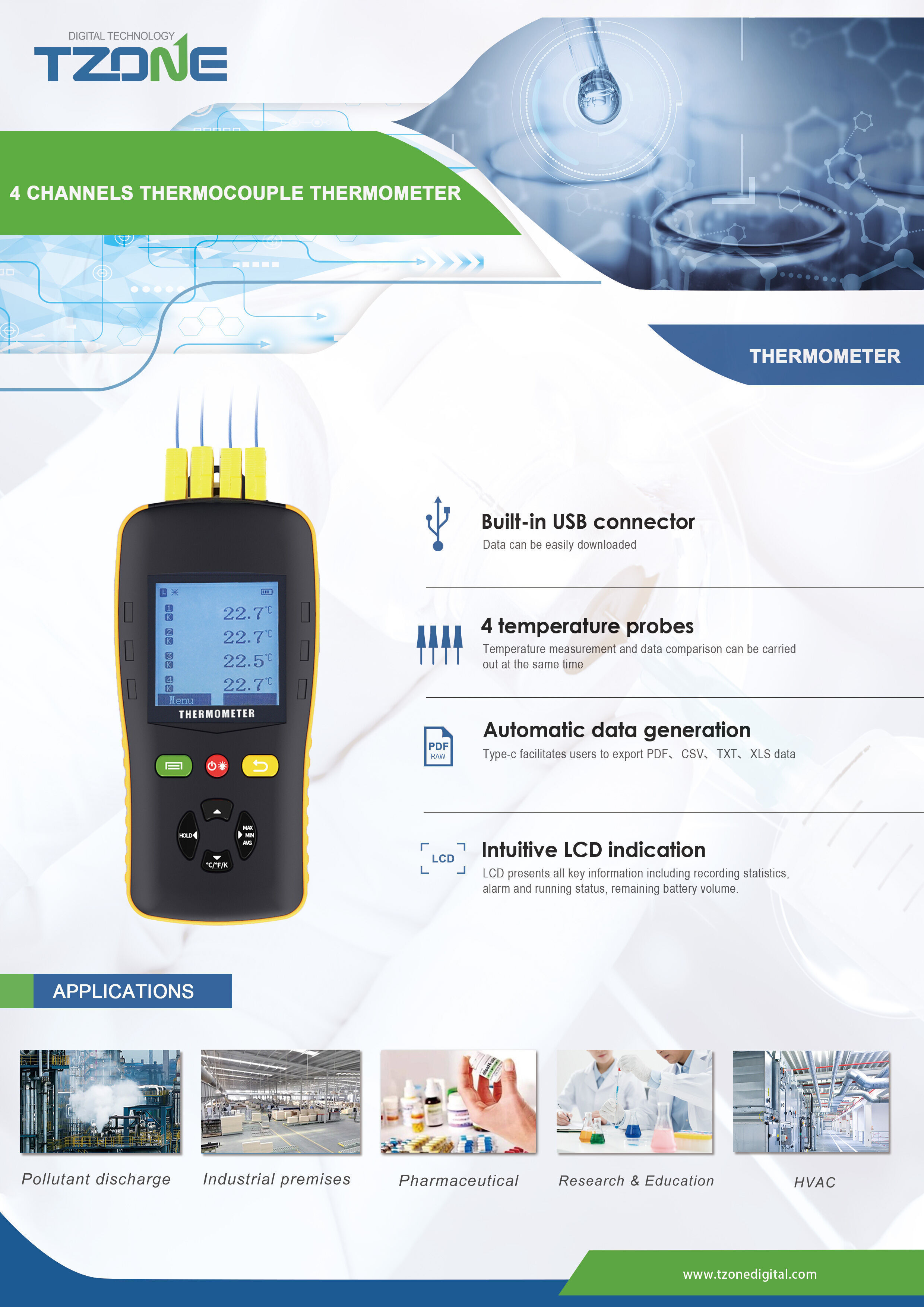 Buy Wholesale China High Quality 4-channel K-type Digital Thermometer ...