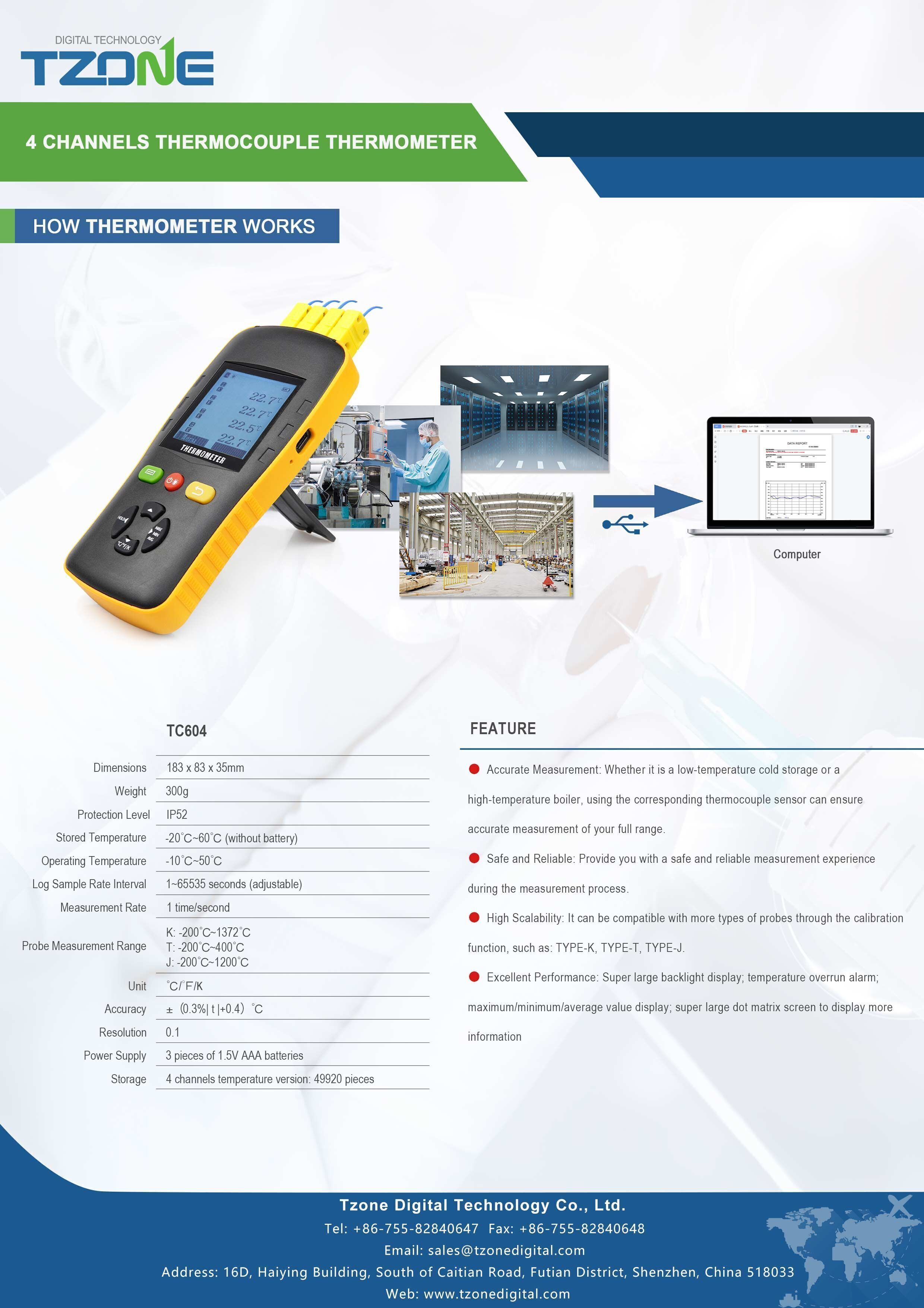 Buy Wholesale China High Quality 4-channel K-type Digital Thermometer ...