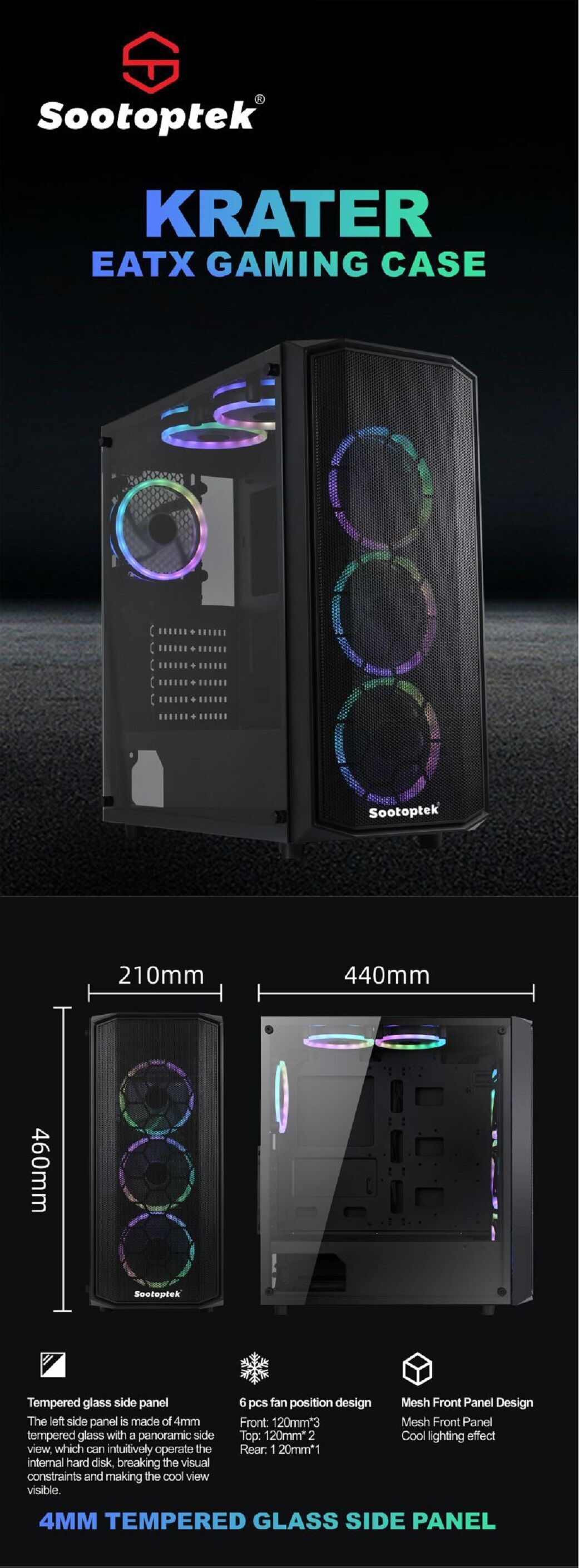Buy Wholesale China Black Atx Mid-tower Desktop Computer Gaming Case ...