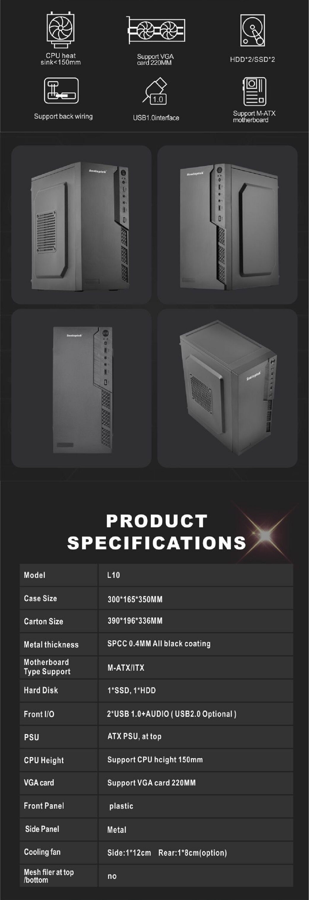Buy Wholesale China Factory Supply Pc Case Micro Atx Computer Case With ...